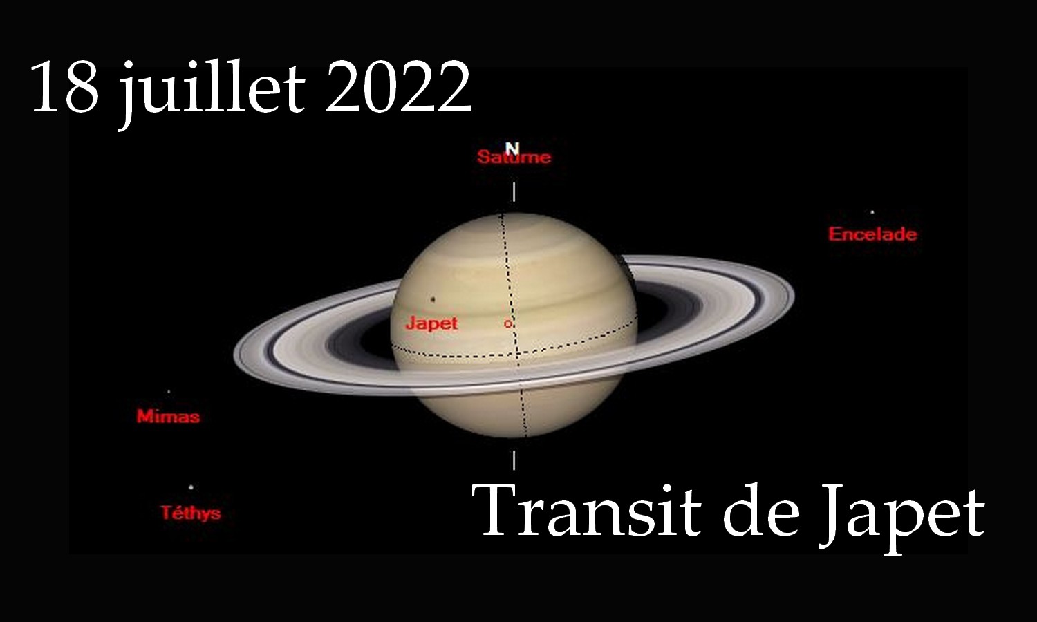 Ne ratez pas le rare transit de Japet devant Saturne