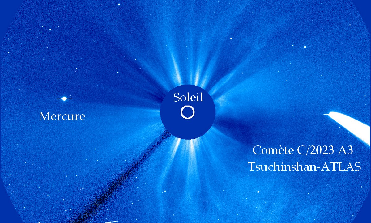 La sonde SOHO éblouie par la comète C/2023 A3