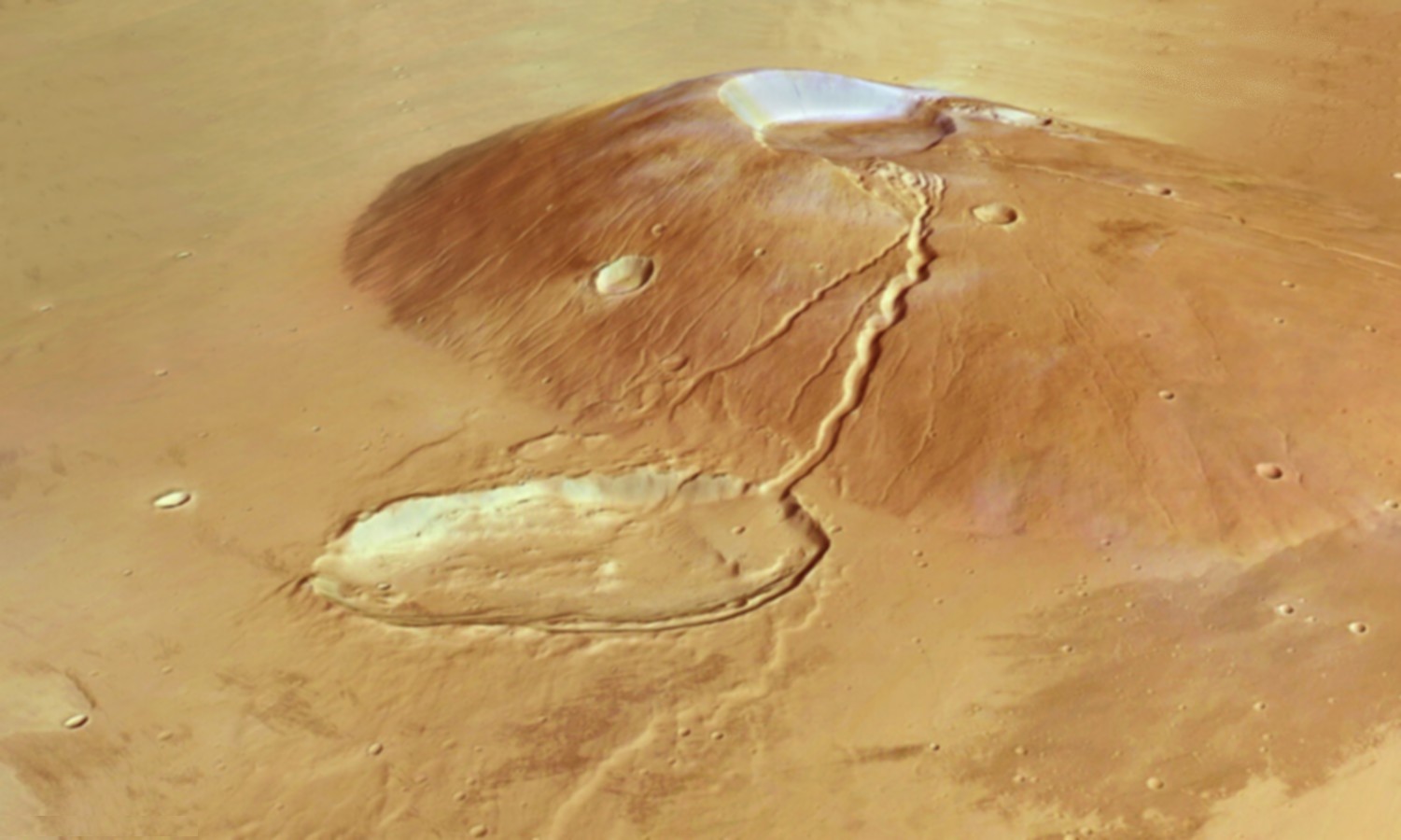 Mars : découvrez l'étrange déversoir de Ceraunius Tholus