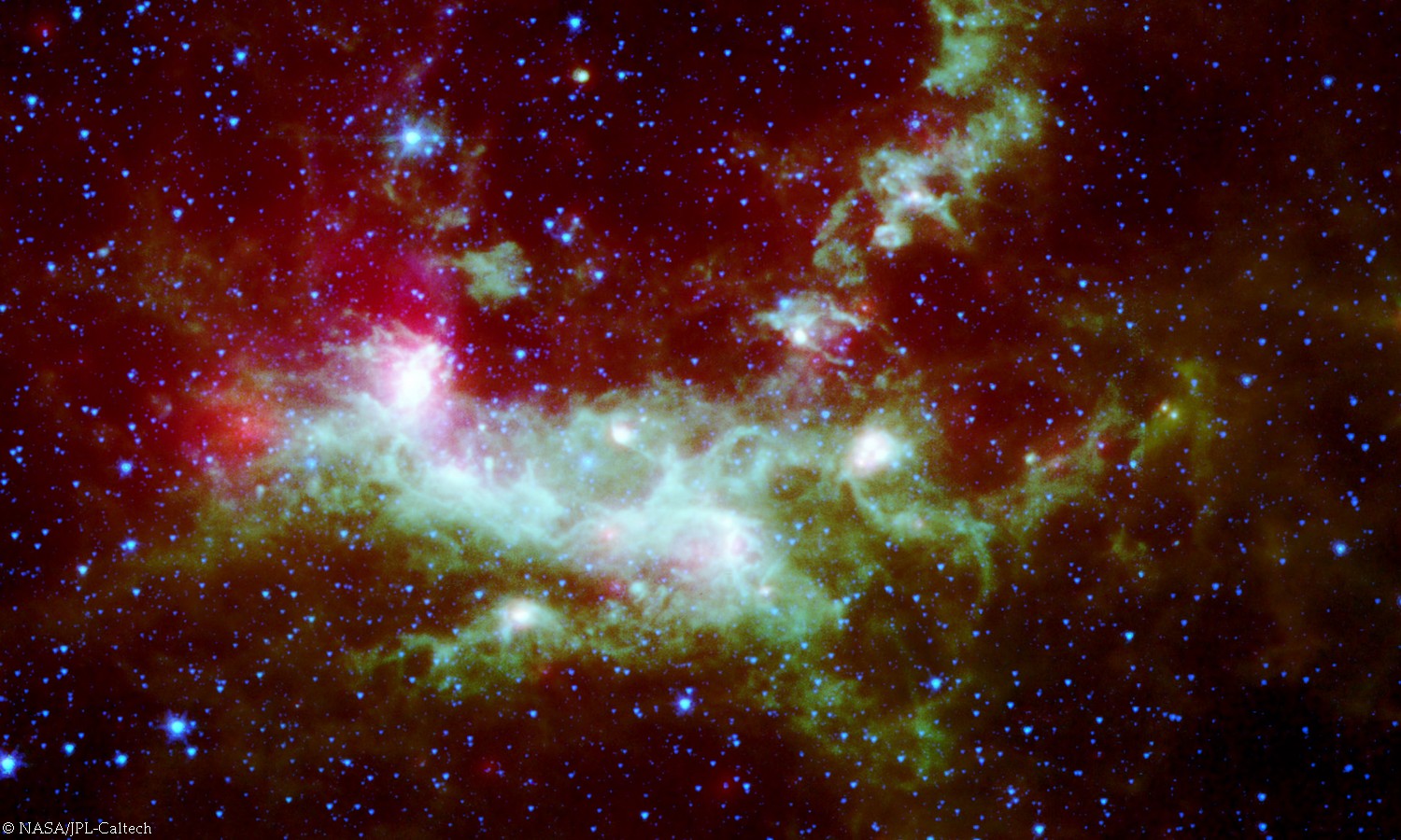 Flambée d'étoiles dans la nébuleuse Henize 206